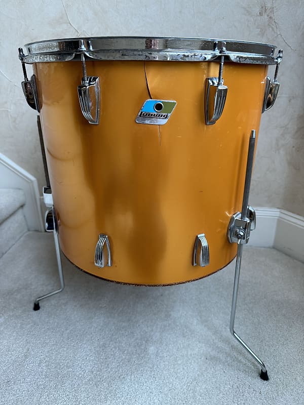 Ludwig 18 Inch Vintage Floor Tom Drum - 18” x 16” 80s - Gold | Reverb