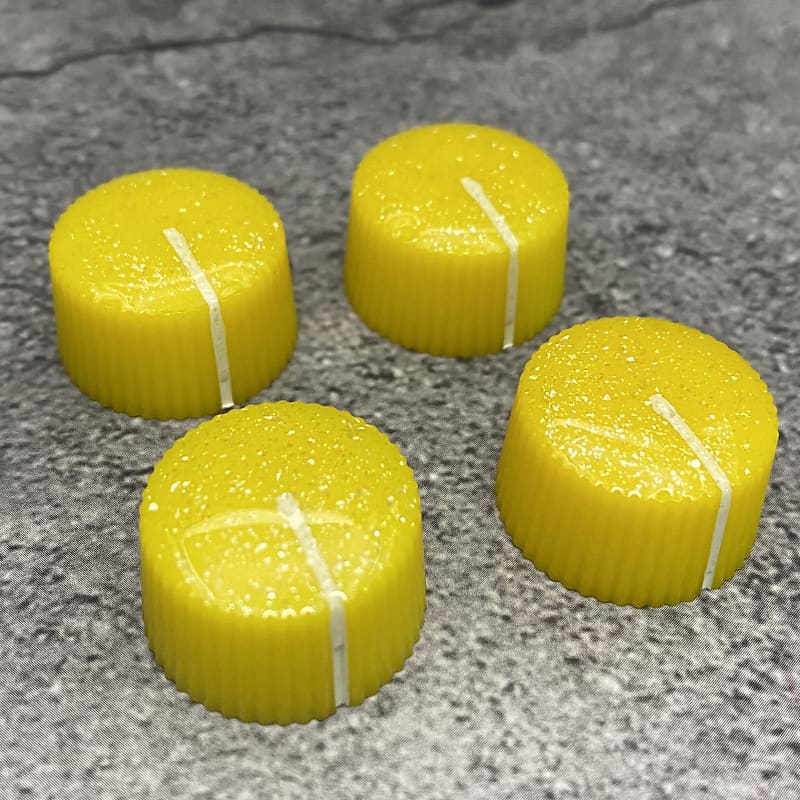 4x Yellow Glitter Top Guitar Pedal Cupcake Knobs Serrated | Reverb