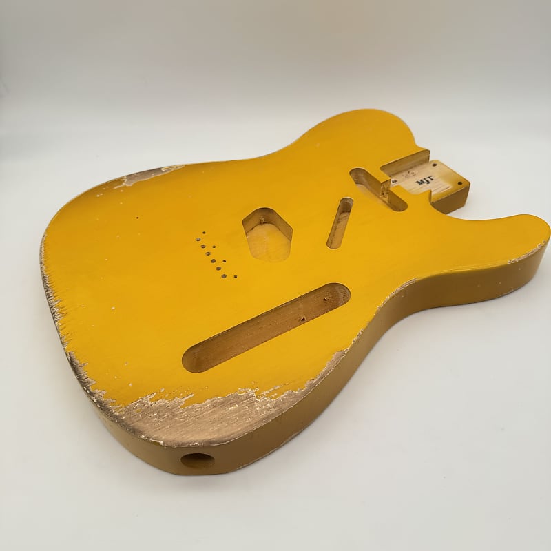 MJT Telecaster Relic Body Butterscotch Nitro Super Light | Reverb