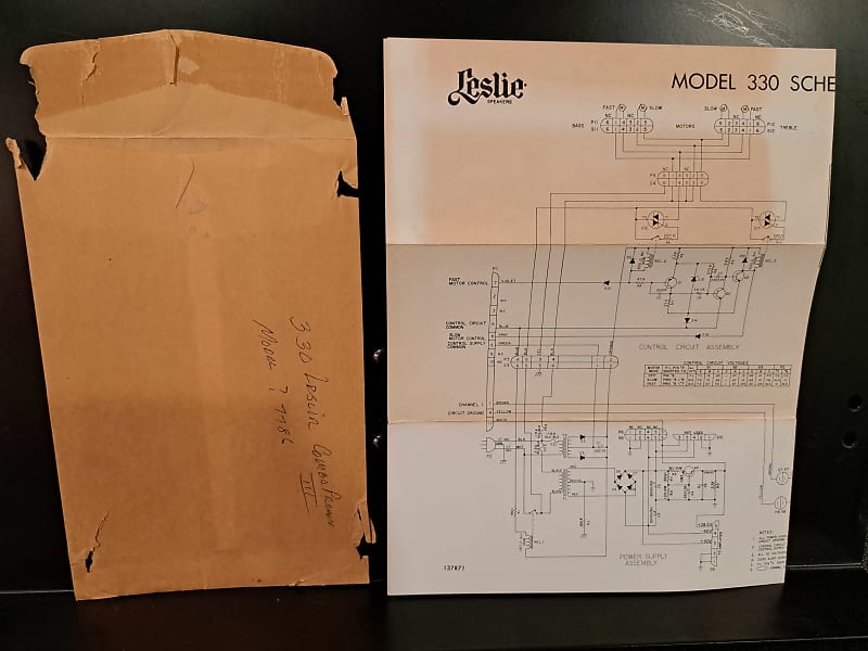 Leslie Model 330 - Original schematic 1960s | Reverb