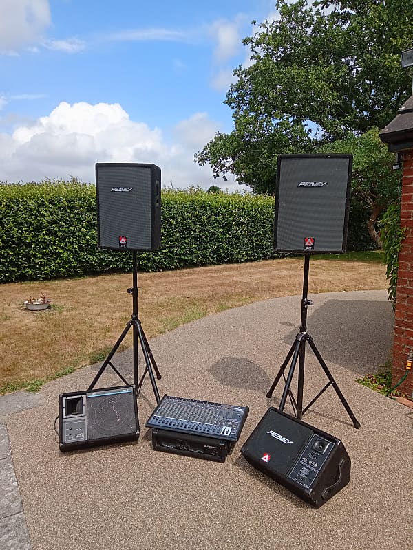 Peavey PA system with 2 Speakers and Stands, Mixing Desk, | Reverb