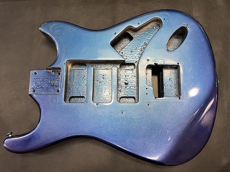 Reshaped Modified Stratocaster Body 1980's - Flip Flop Blue | Reverb