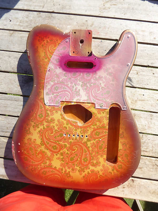 DY Guitars Pink Paisley relic tele body PRE-BUILD ORDER | Reverb