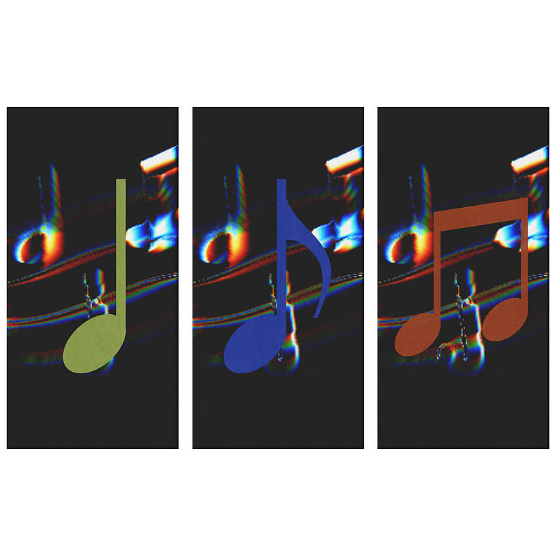 Colorful Music Notes Canvas Wall Art Set 18x36 | Reverb