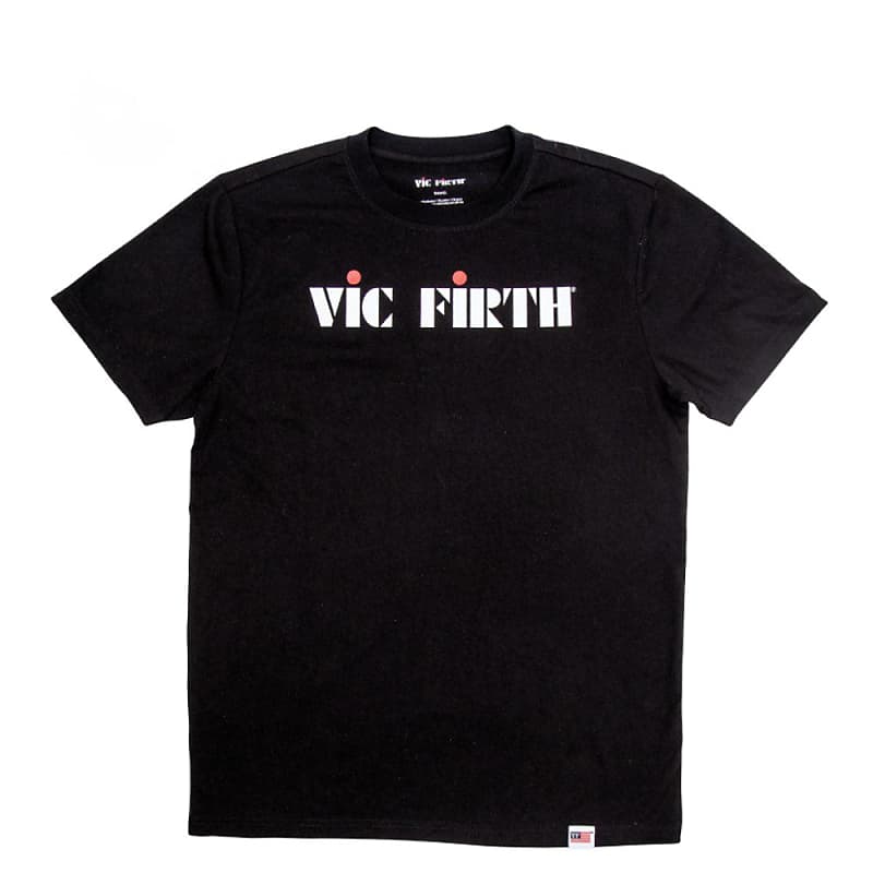 Vic Firth PTS20LOGOSL Black Logo Tee, Size L | Reverb