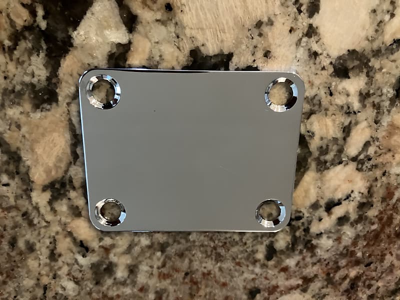 Chrome Neck Plate for Fender Bass, Stratocaster and | Reverb