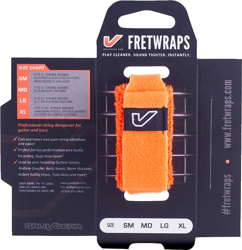 Gruv Gear - Medium Flare Orange FretWraps Guitar String | Reverb UK