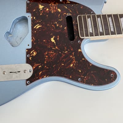 Squier Telecaster body +block inlay neck Placid blue | Reverb