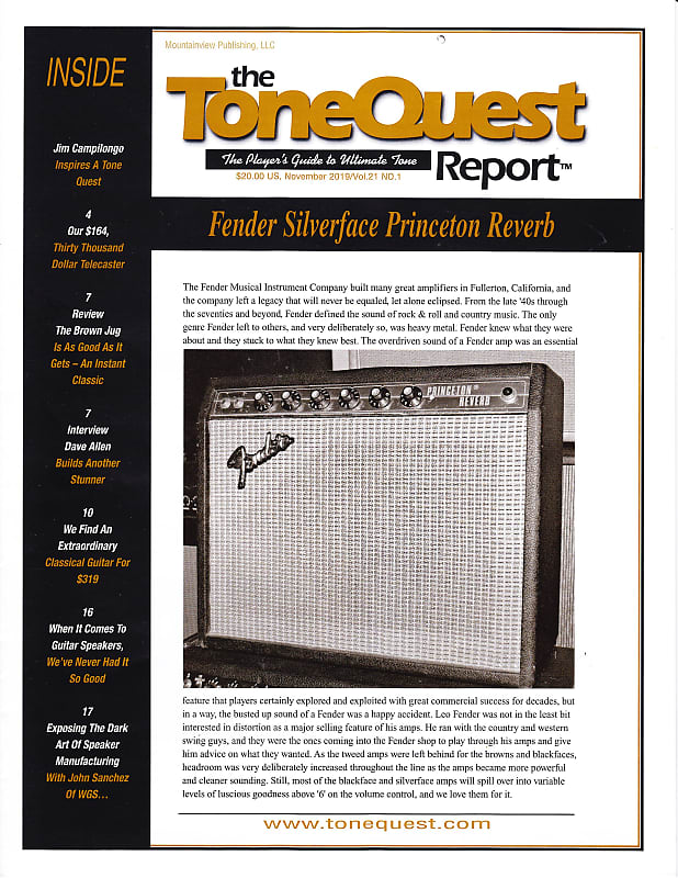 ToneQuest Report magazine, November 2019/Vol.21 No.1 2019, | Reverb