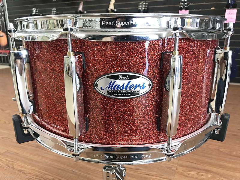Pearl Masters Maple Complete Red Sparkle | Reverb