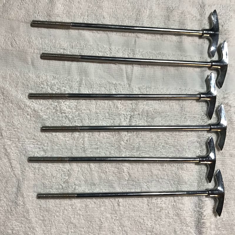 Vintage Bass Drum T-Rods 7 1/2" Ludwig Style (6) 1970's - | Reverb