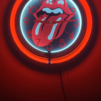 Rolling Stones Double Neon Red/White Wall Clock Killer Cool | Reverb