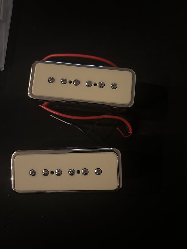Gretsch P90 E Pickup Set - Chrome/Cream | Reverb