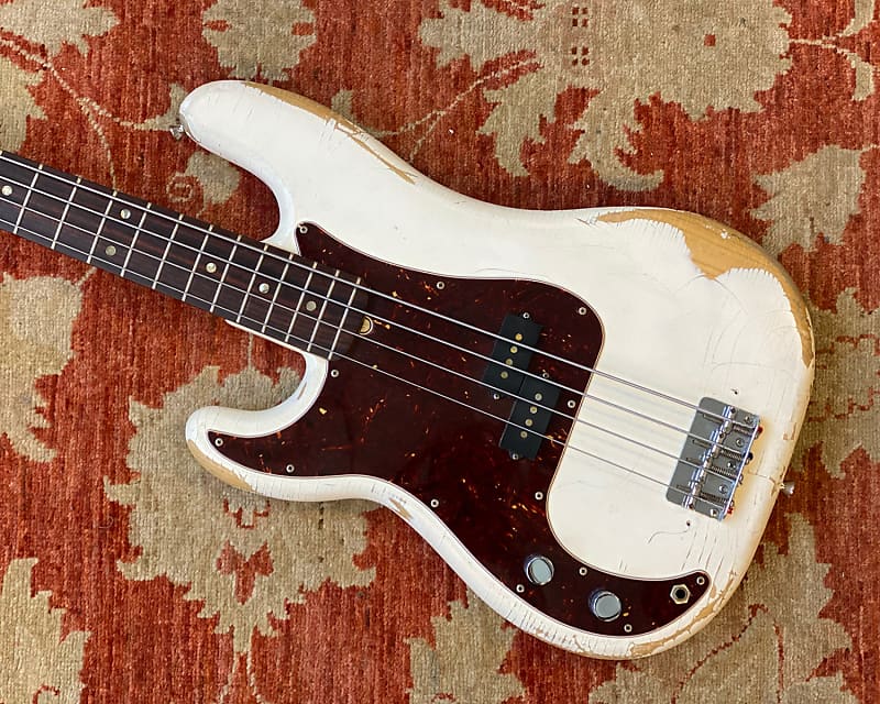 1978 Fender Precision Bass LH - White Refin w/ Moulded | Reverb UK