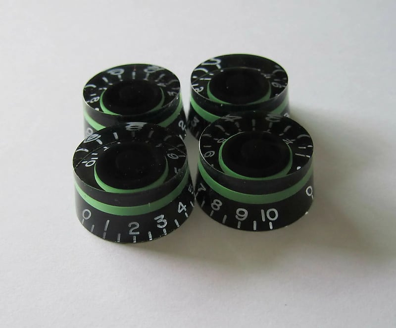 Green and Black Guitar Speed Control Knobs Set of 4Pcs | Reverb