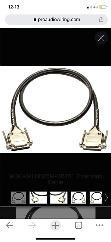 Pro Audio Wiring - 6 Ft DB25 - Mogami Cable DB25 to DB25 | Reverb