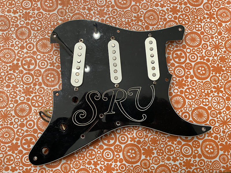 Fender SRV Pickguard w/ Texas Special pickups 2000 Black | Reverb