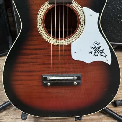 Stella Harmony H933 Fender Headstock Red Faux Tiger Stripe | Reverb