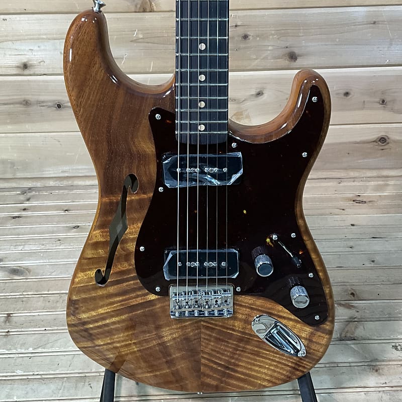 Fender Artisan Koa Dual P90 Strat - Aged Natural | Reverb