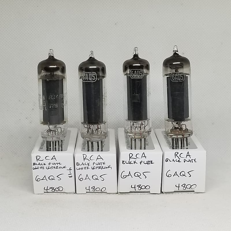 RCA 6AQ5 Black Plate Perfectly Matched Quad NOS 6AQ5A EL90 | Reverb