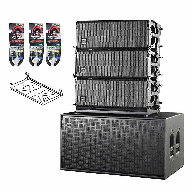 (3) DAS Event-208A Dual 8" Powered Line Array Speakers & (1) | Reverb