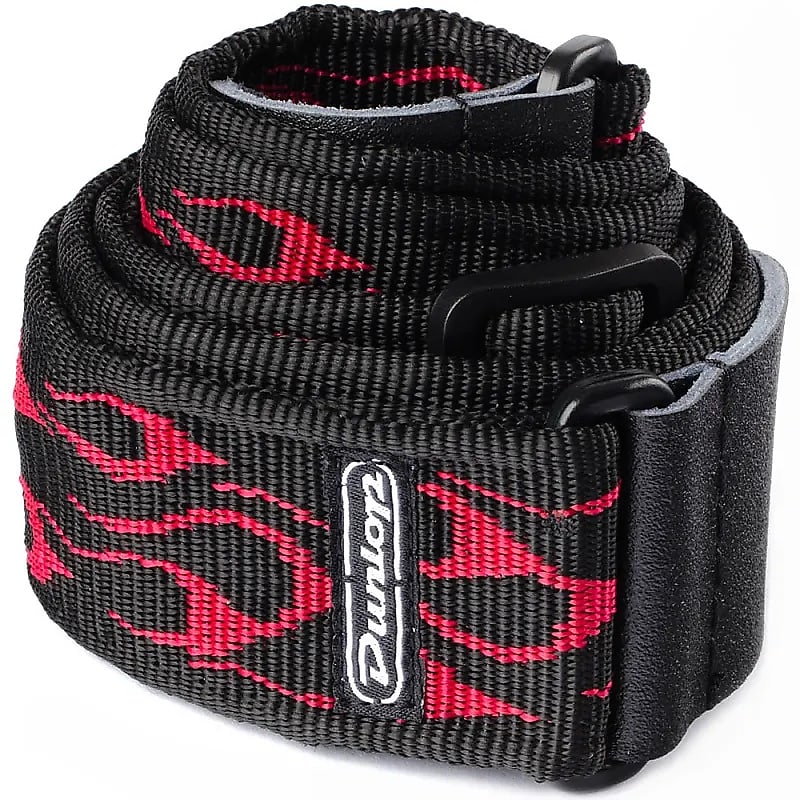 Strap Guitar Jim Dunlop D38-11RD Strap Flambe Red | Reverb