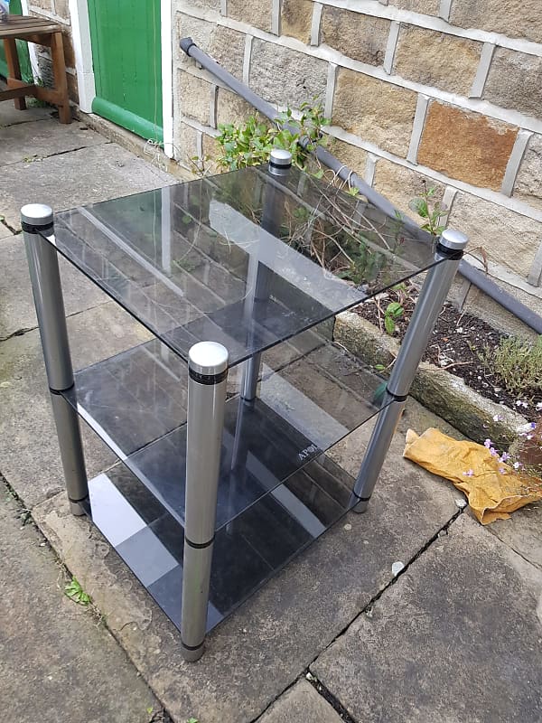 Apollo Glass Multi-Tiered Hi-Fi Stand - Silver | Reverb UK