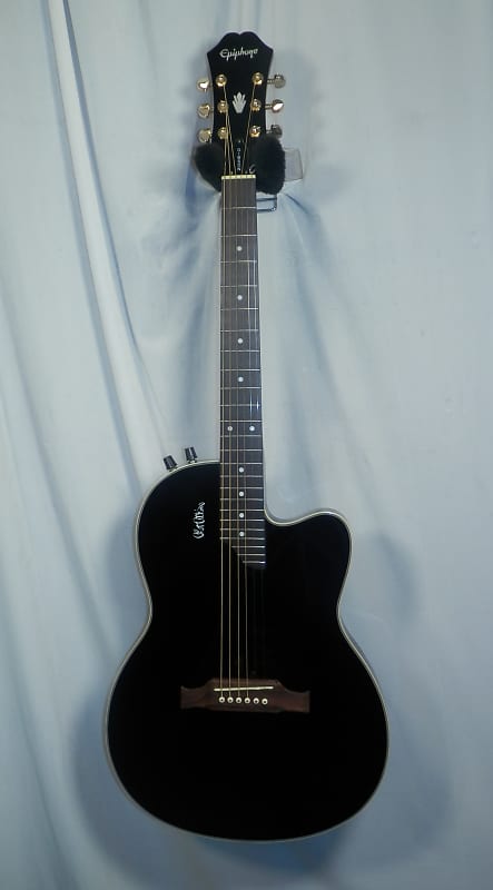 Epiphone Chet Atkins SST Electric Acoustic Ebony Finish Setup | Reverb