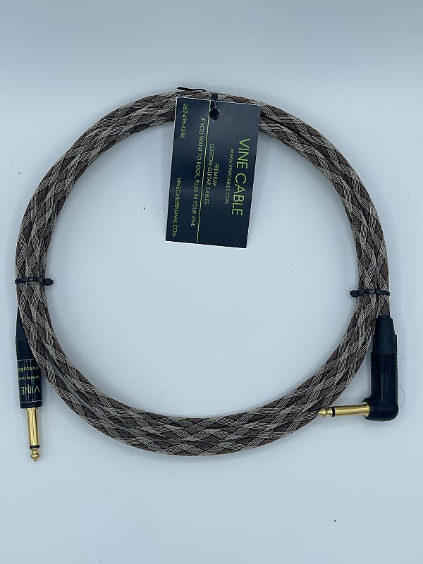 Vine Cable 12 Feet Right Angle Gold/Straight Gold - Snake | Reverb