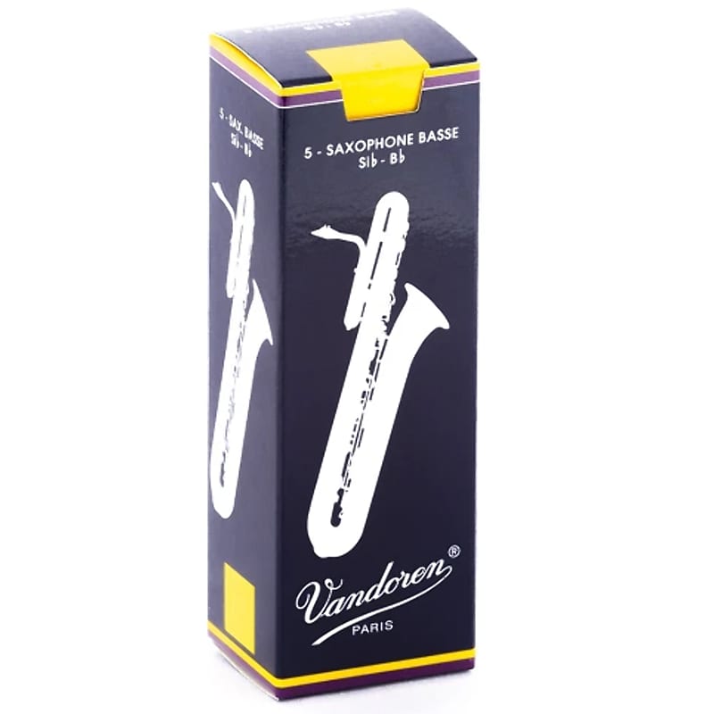 Vandoren Bass Sax Traditional Reeds Strength 4, Box of 5 | Reverb