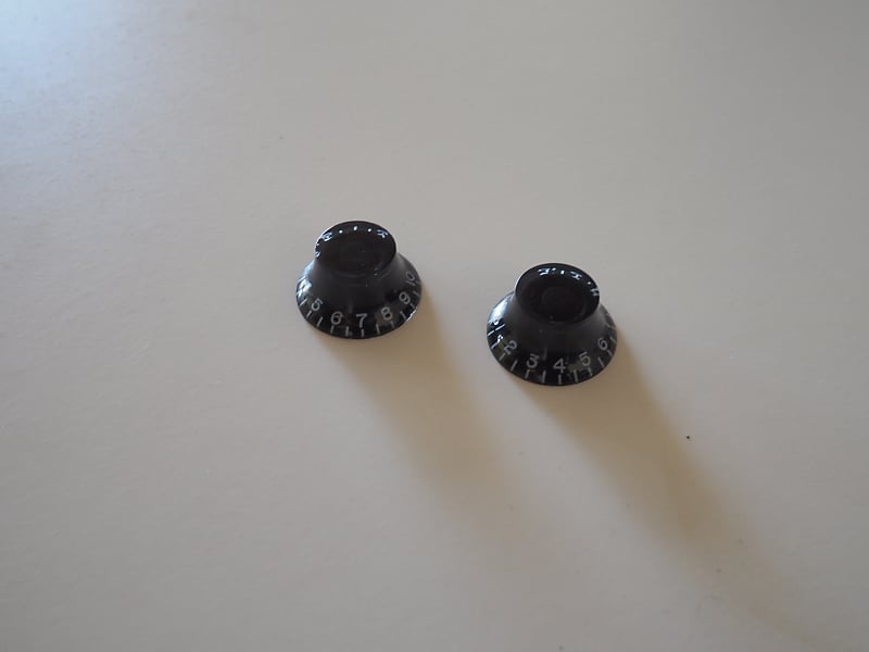 Set of 2 (two) Black Bell Knobs For metric 6mm Split Shaft | Reverb