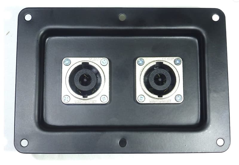 One Black Metal Speaker Jack Plate -2 Genuine Neutrik SpeakOn | Reverb
