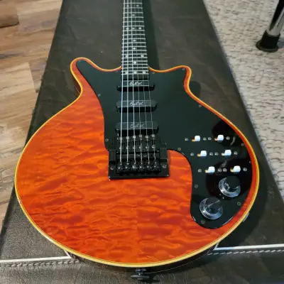 1986 Guild Brian May BHM1 Cherry Quilt Top Electric Guitar | Reverb
