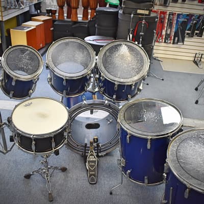Rare Milestone drums 1984 Dark blue 8 pieces drum set awesome | Reverb