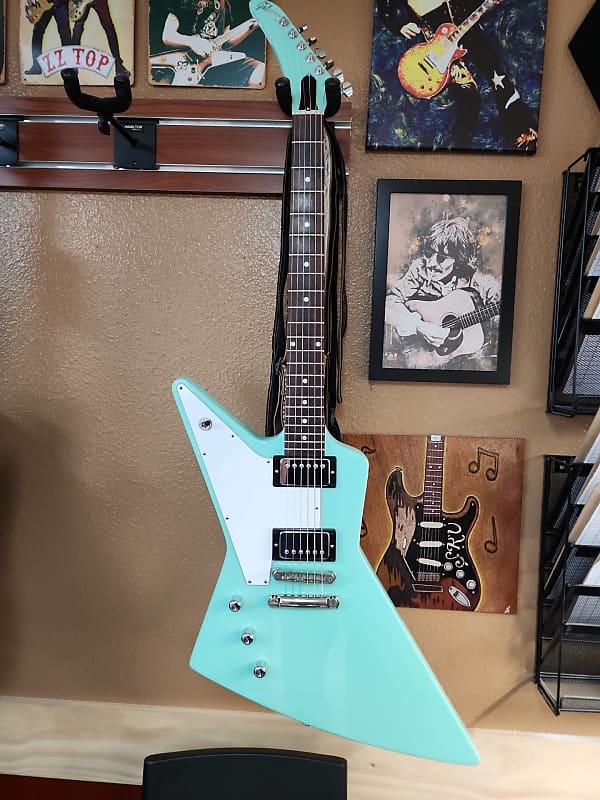2018 Gibson Explorer Left Handed Seafoam Green Bareknuckle | Reverb