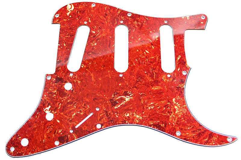 Stratocaster® pickguard SSS for USA/Mexican Fenders® - Red | Reverb