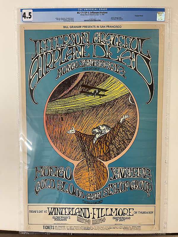 Poster BG171 - JEFFERSON AIRPLANE - GRATEFUL DEAD - 1ST 1969 | Reverb