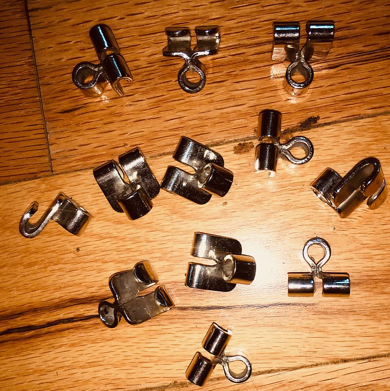 Gretsch Lot of 12 vintage clips for single flange hoops | Reverb