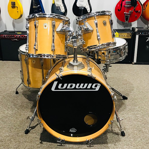 1992 Ludwig Classic 4-pc Natural Maple kit with MACH Lug | Reverb