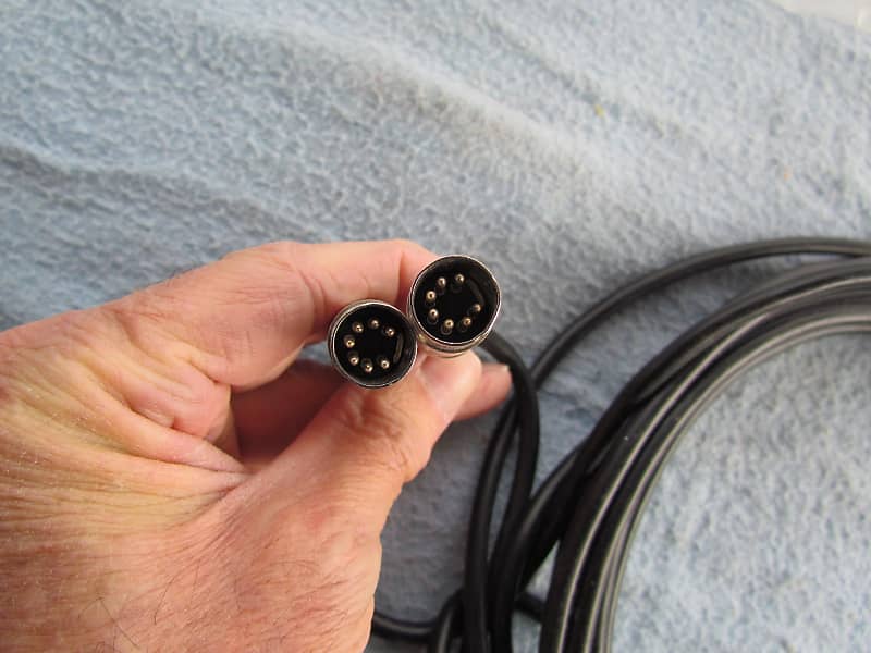 20 Ft 7 Pin MIDI Cable Unlabeled 20 Ft 7 Pin Cable Black With | Reverb