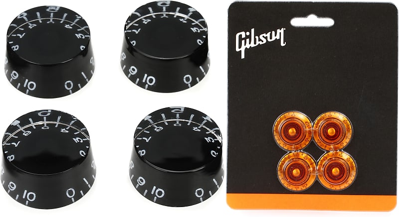 Gibson Accessories Speed Knobs 4-pack - Black Bundle with | Reverb