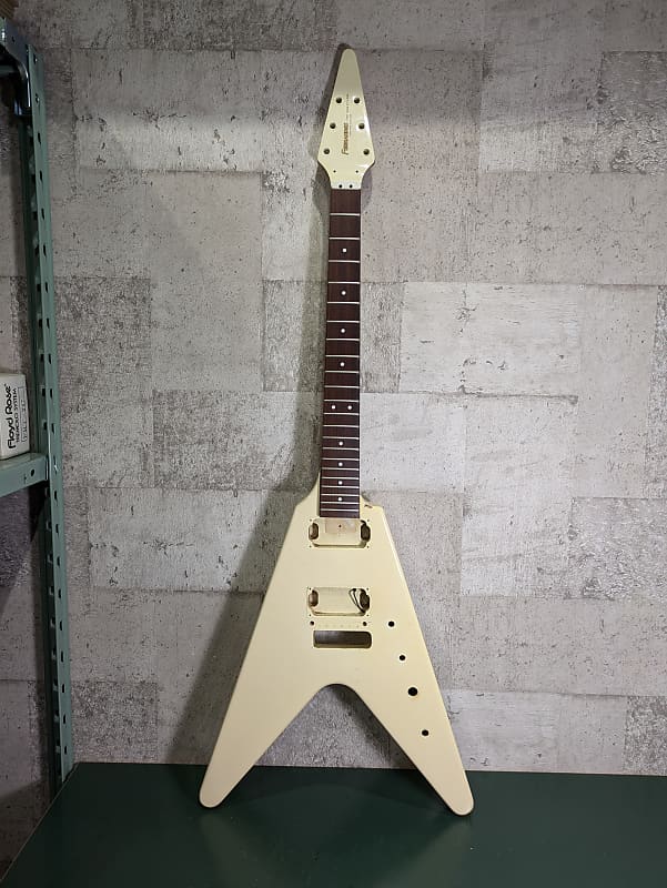 Fernandes Flying V BSV Husk 80s White Made in Japan Vintage | Reverb