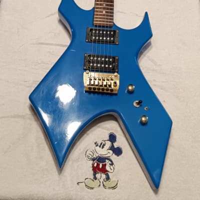 B.C. Rich 1980s Platinum Warlock - Blue | Reverb