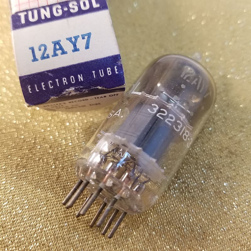 Tung-Sol 12AY7 rare BOX PLATE mic balanced dual triode | Reverb UK
