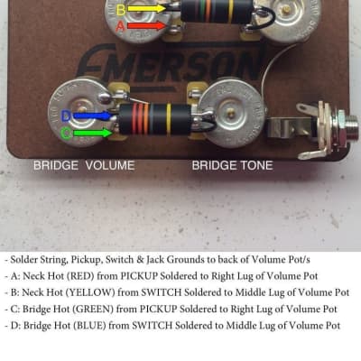 Emerson ECG-T-DLX-500K Custom Tele Deluxe Prewired Kit with | Reverb