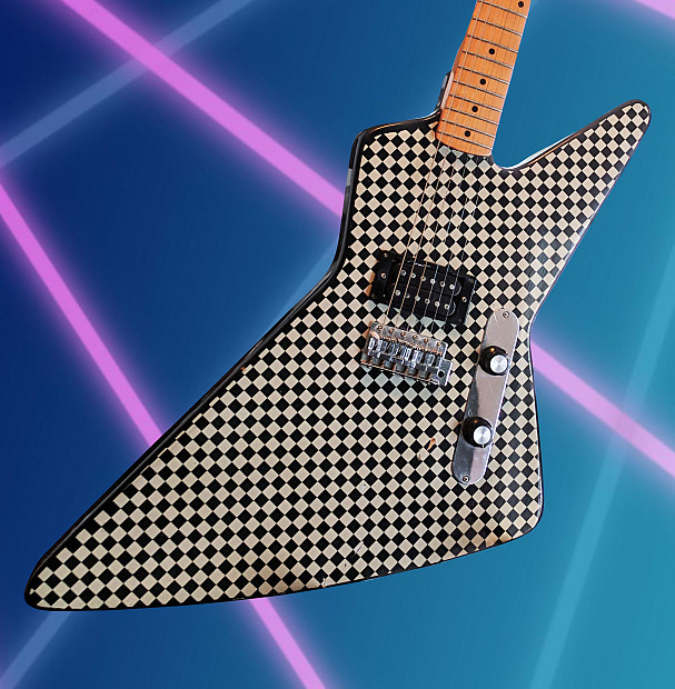 Hondo Deluxe Series 781 Guitar 80s Black/White Checkerboard | Reverb
