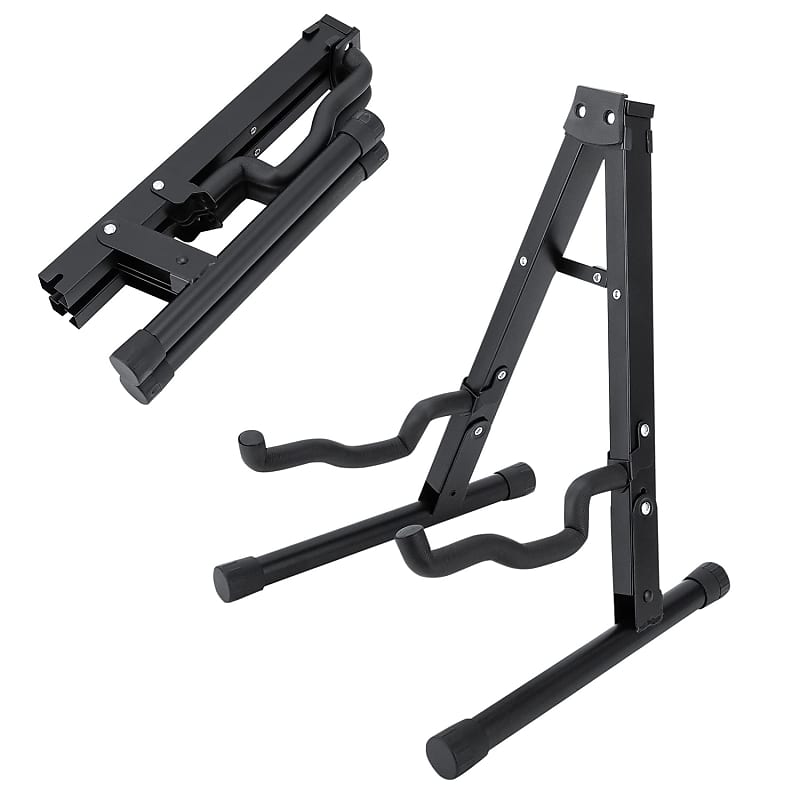 Folding Guitar Stand Floor, Universal A-Frame Metal Acoustic | Reverb