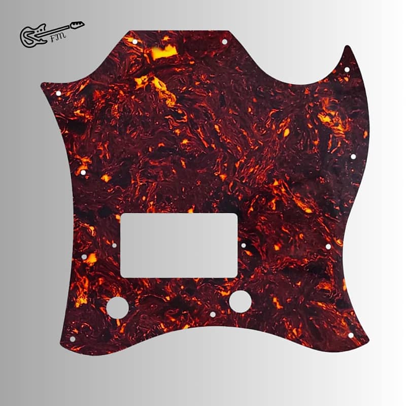 4 Ply Brown Tortoise Single Humbucker H PAF SG Pickguard | Reverb