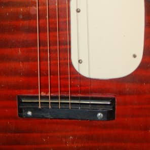 Stella Harmony H933 Fender Headstock Red Faux Tiger Stripe | Reverb