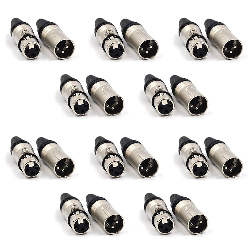 (20 Pack) 3-Pin XLR Cable Connector 10 Male & 10 Female | Reverb